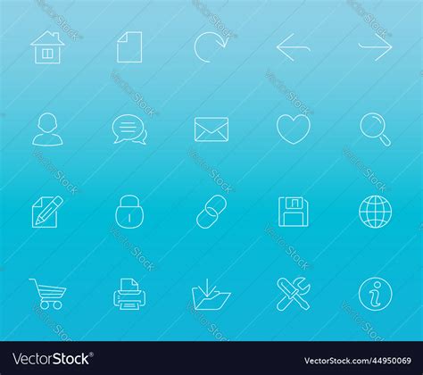 Web Line Icon Set Royalty Free Vector Image VectorStock