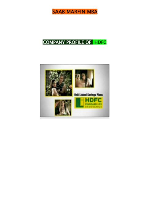 Pdf Hdfc Company Profile Dokumentips