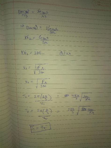Min Doubler CODINES Of Two The Correct Option Is Us Of Circular Path Traced By A
