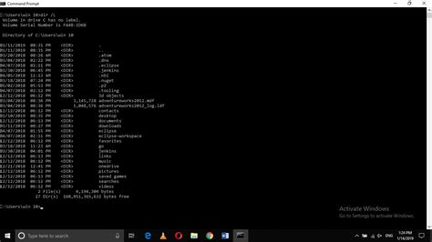 how to use the dir command in windows 10