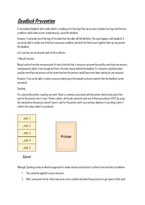 Deadlock Prevention Notes Deadlock Prevention If We Simulate Deadlock With A Table Which Is