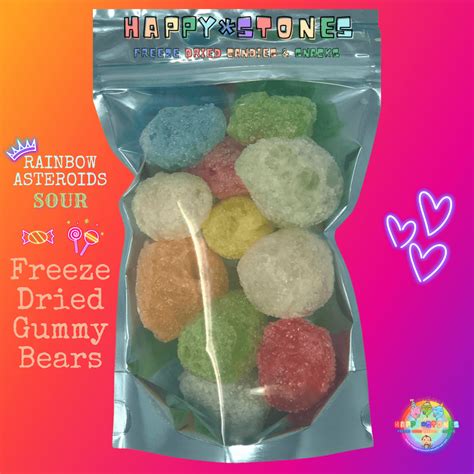 Buy Freeze Dried Gummy Bears Rainbow Asteroids Best Sour Candy Happy Stones Freeze Dried