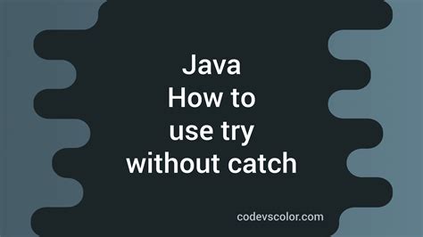 how to use try without catch in java codevscolor