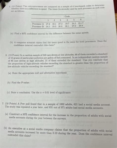 Solved Points Two Microprocessors Are Compared On A Chegg Com