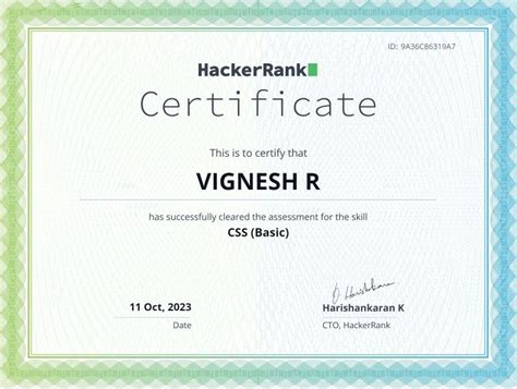 Css Webdevelopment Hackerrank Vignesh R