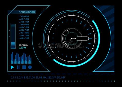 futuristic heads up display with a circular interface displaying