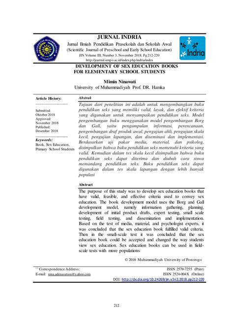 PDF DEVELOPMENT OF SEX EDUCATION BOOKS FOR ELEMENTARY Babe BabeS