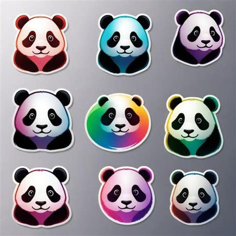 A Picture Of Pandas With Different Colors And Colors Premium Ai Generated Vector