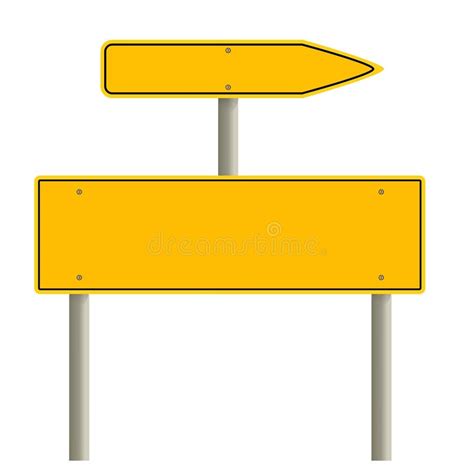 Road Sign Blank Template Road Sign Set Traffic Blank Sign Mockup Blank Stock Vector