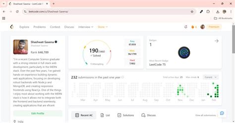 Shashwat Saxena On Linkedin Leetcode75 Achievementunlocked Networking Professionalgrowth