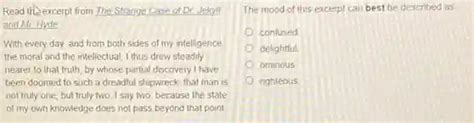 read the excerpt from the strange case of dr jekyll mr hyde with