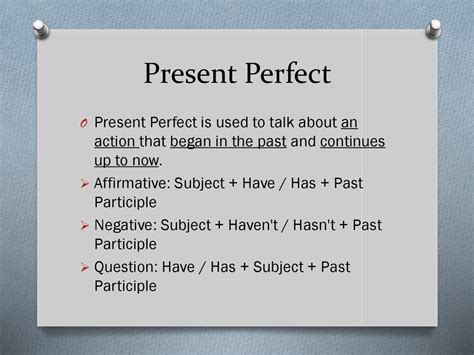 Презентация перфект в английском языке