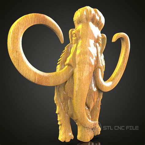 Elephant Mammoth Stl Model Cnc Router Files Artcam Aspire Wood Carving Home Wall Decor Art