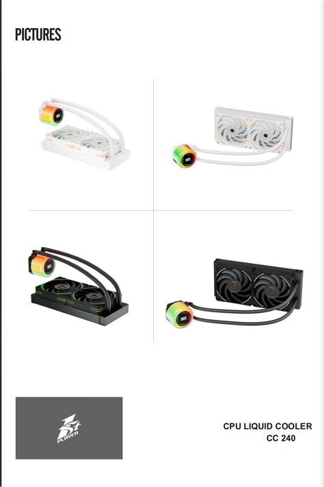 1st Player Cc240 Cpu 240mm All In One Aio Liquid Cooler Argb Led Black White Shopee Philippines