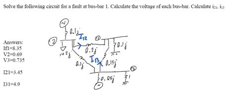 Solved Solve The Following Circuit For A Fault At Bus Bar Chegg