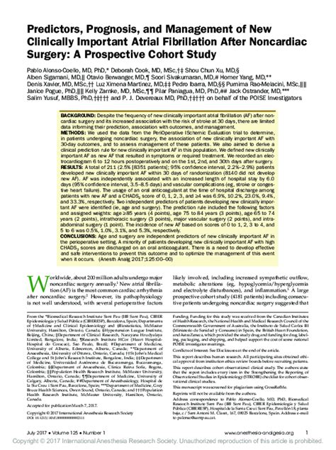Pdf Predictors Prognosis And Management Of New Clinically Important Atrial Fibrillation