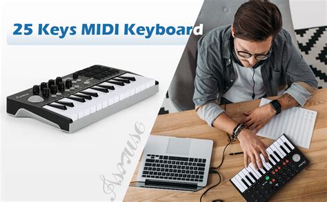 Asmuse Emk 25 Portable Midi Keyboard Bluetooth Midi Keyboard Controller With 9