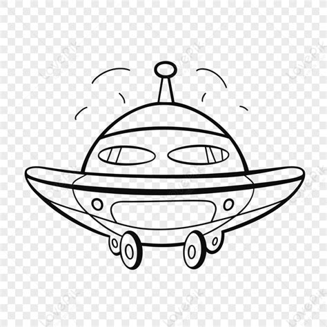 An Outline Drawing Of A Flying Spaceship Sketch Vectoralien Ship
