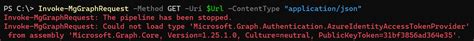 invoke mggraphrequest with error microsoft graph core version 1 25 1