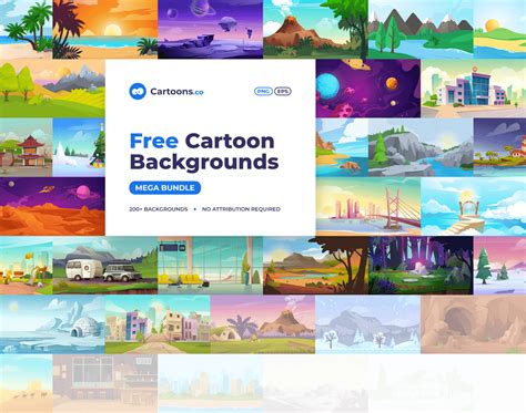 Free Cartoon Backgrounds Mega Bundle Behance