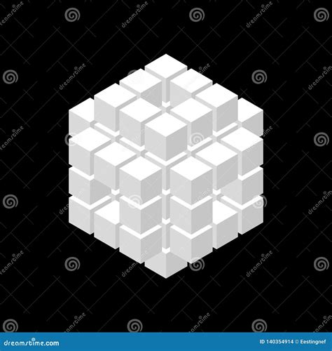 Abstract 3d Cube From Cubes Vector Illustration Isometric Projection Stock Vector