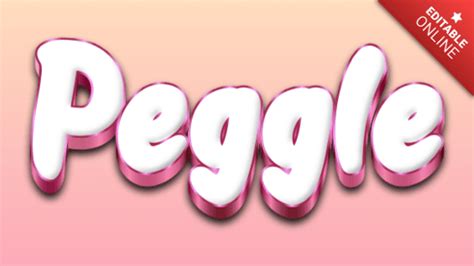 Peggle 3d Valentines Day Editable Text Effect Generator