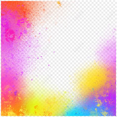 홀리 컬러 파우더 테두리구배해피 홀리수채화 Png 일러스트 무료 다운로드 Lovepik