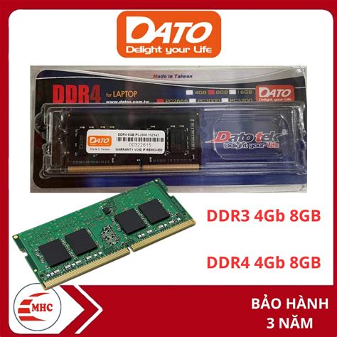 Ram Laptop Bộ Nhớ Máy Tính Xách Tay Dato 4g 8g Ddr3 Ddr4 Buss 1600 2666 3200 Gh Bh36 Tháng