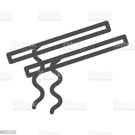 국수 라인 아이콘입니다 흰색에 고립 된 국수와 젓가락 그림 국수 기호 개요 스타일 디자인 웹 및 응용 프로그램을 위해 설계 Eps 10 건강한 생활방식에 대한 스톡 벡터