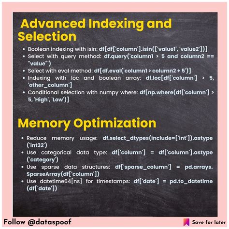 Pandas Cheatsheets Part 2 Save It For Interview Purposes Follow Dataspoof To Learn Python