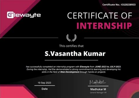 Vasantha Kumars On Linkedin Internship Webdevelopment Frontend