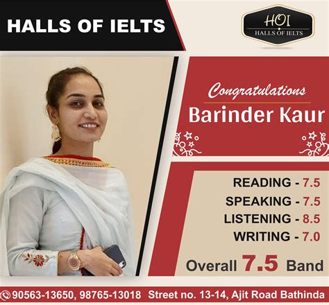 Halls Of Ielts Congratulations To Barinderkaur For
