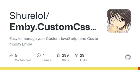 Github Shurelolembycustomcssjs Easy To Manage Your Custom
