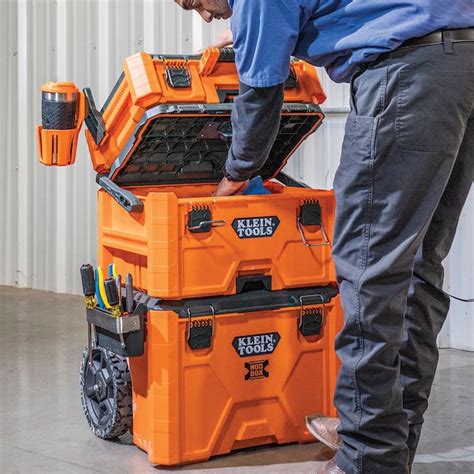 Klein Tools Modbox 22 In W X 11 7 In H X 15 5 In D Orange Plastic And Metal Tool Box 54803mb At