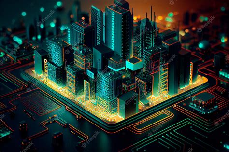 Premium Photo Abstract Circuit Cyberspace Design Created With