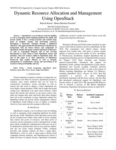 Pdf Dynamic Resource Allocation And Management Using Openstack