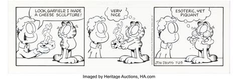 Jim Davis Garfield Daily Comic Strip Original Art Dated 7 25 97 Lot