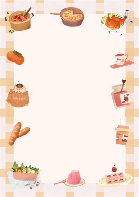 Food Border Design Fast Food Frame Border Background Template With