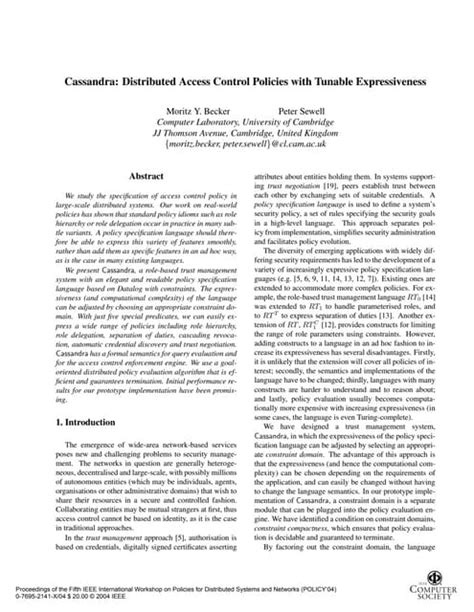 cassandra distributed access control policies with tunable