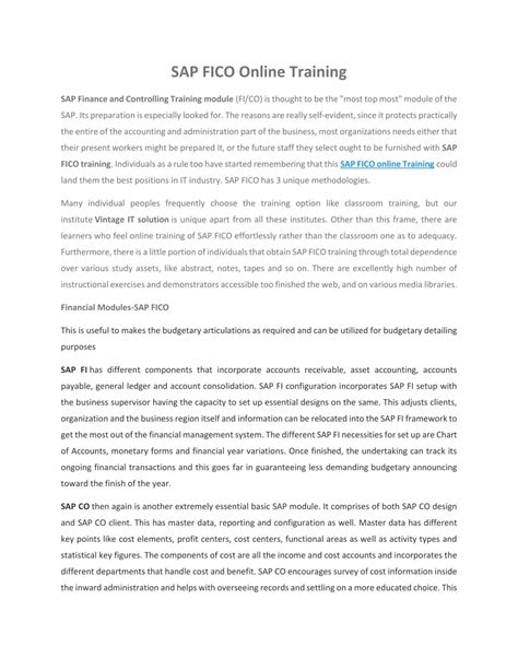 PPT SAP FICO PDF SAP FICO Study Material PowerPoint Presentation Free Download ID 7787143