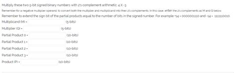 Multiply These Two 5 Bit Signed Binary Numbers With
