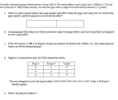 Solved Consider A Demand Paging Virtual Memory System With A 24 Bit