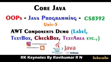 Unit 5 03 Awt Componentslabel Textbox Etc Demo Using Netbeans