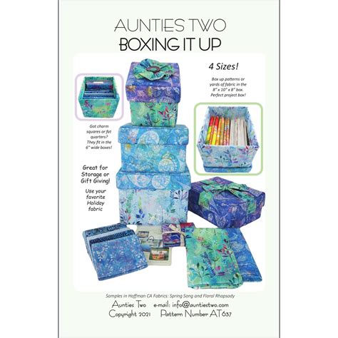 Boxing It Up Sewing Pattern Aunties Two At637 Creekside Quilts