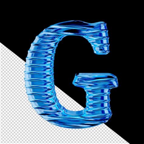 Premium Psd Fluted Blue Ice 3d Symbol Letter G