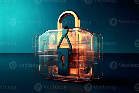 Futuristic Lock Concept Of Data Security Cybersecurity Cyber Defense