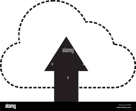 Cloud Computing With Upload Arrow Icon Over White Background Vector Illustration Stock Vector