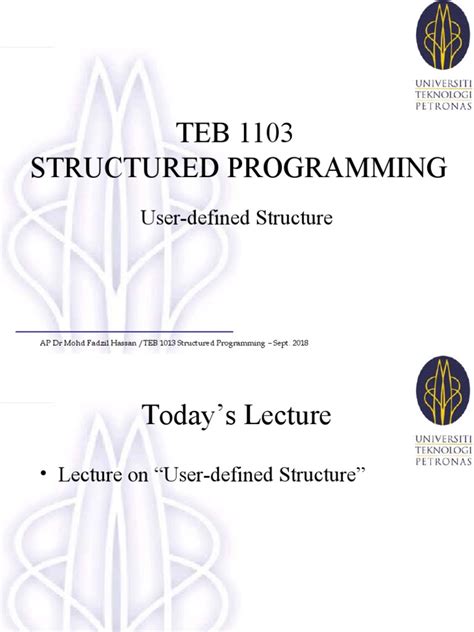 Lec06 Teb1013 User Defined Structure Pdf Data Programming Paradigms