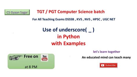 Use Of Underscore In Python Python Youtube