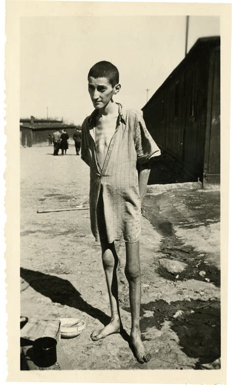 Emaciated Prisoner At Buchenwald Concentration Camp Weimar 1945 The